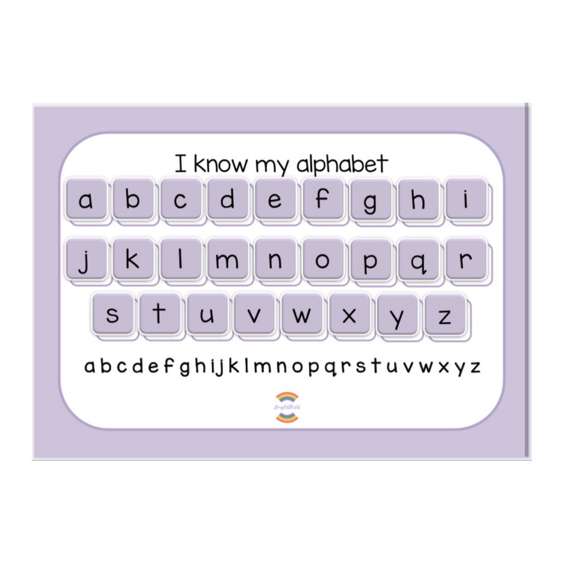 I Know My Alphabet | Lowercase |laminated Learning Mat | Velcro ...