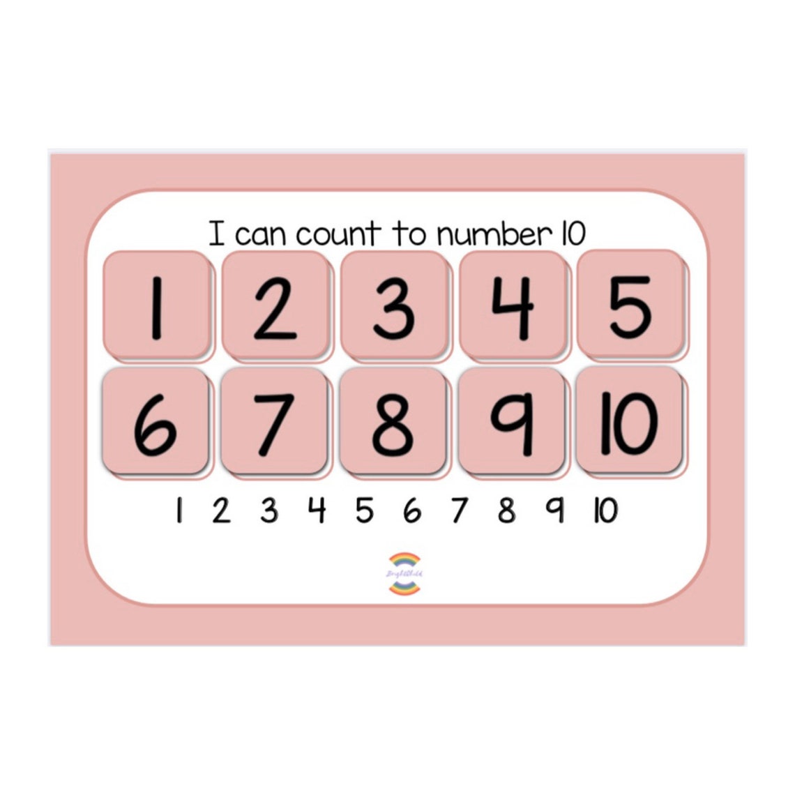 Puedo contar hasta el número 10 No etiquetado / Alfombra de aprendizaje ...