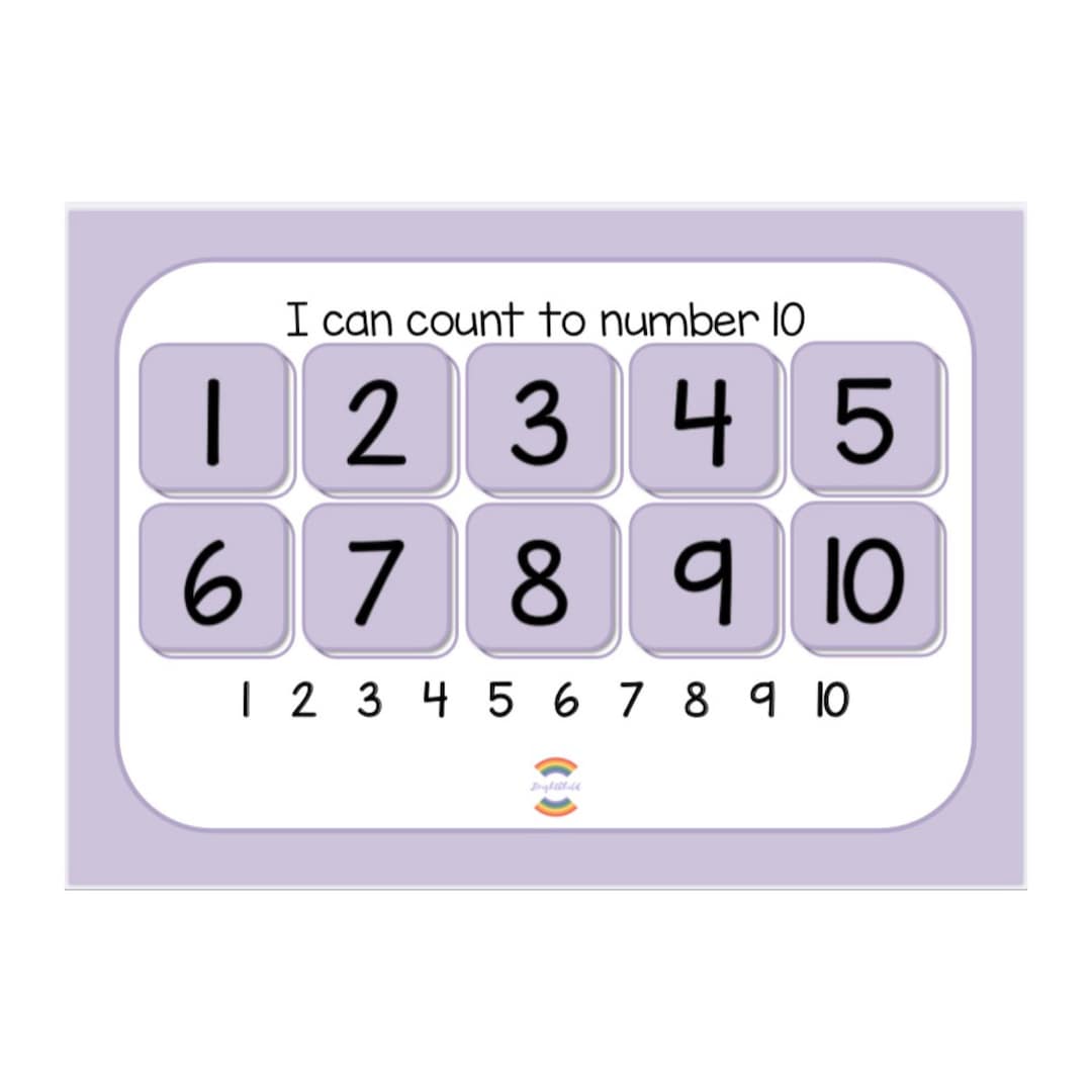 I Can Count to Number 10 -not Labelled | Laminated Learning Mat ...