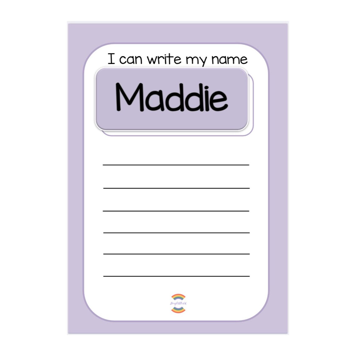 I Can Write My Name Personalised Learning Mat Detachable Velcro Name ...