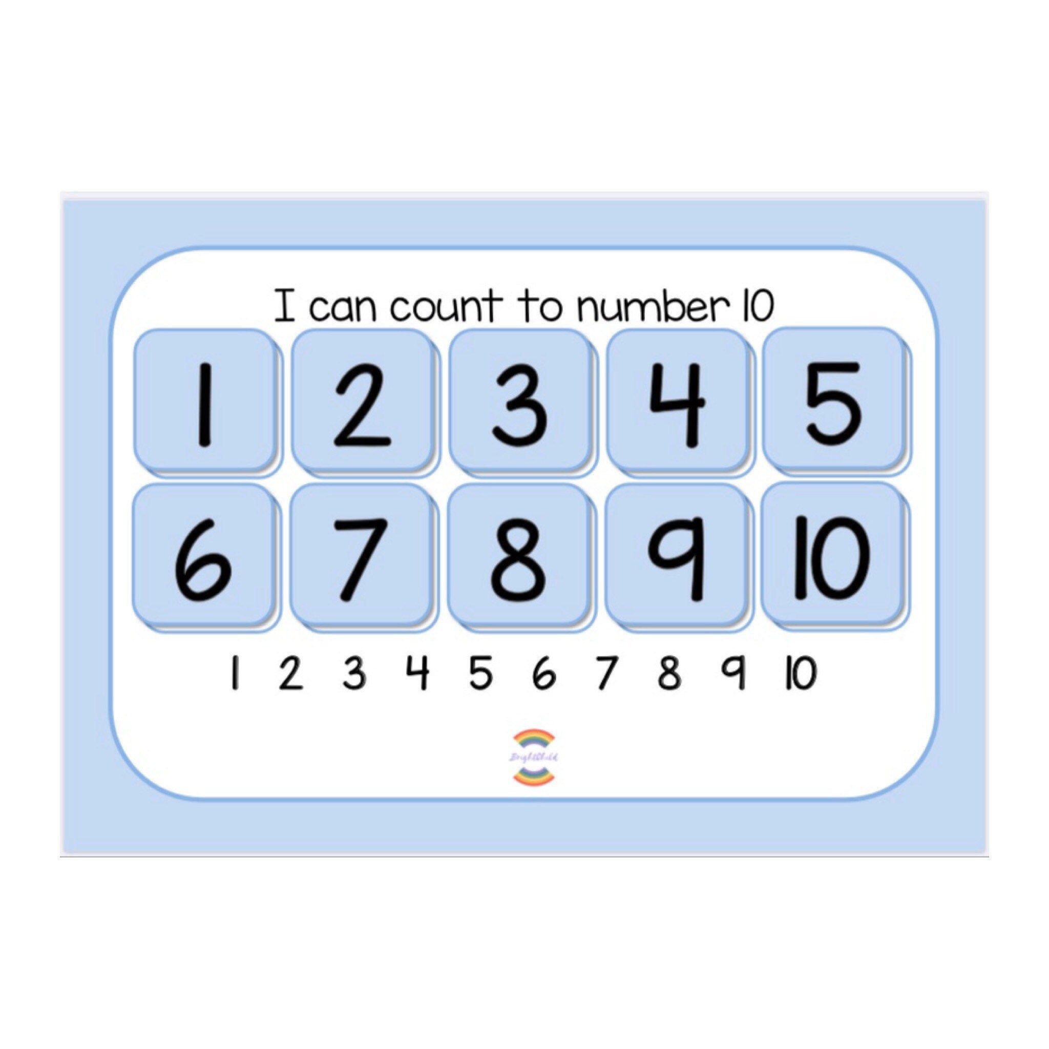 Puedo contar hasta el número 10 No etiquetado / Alfombra de aprendizaje ...