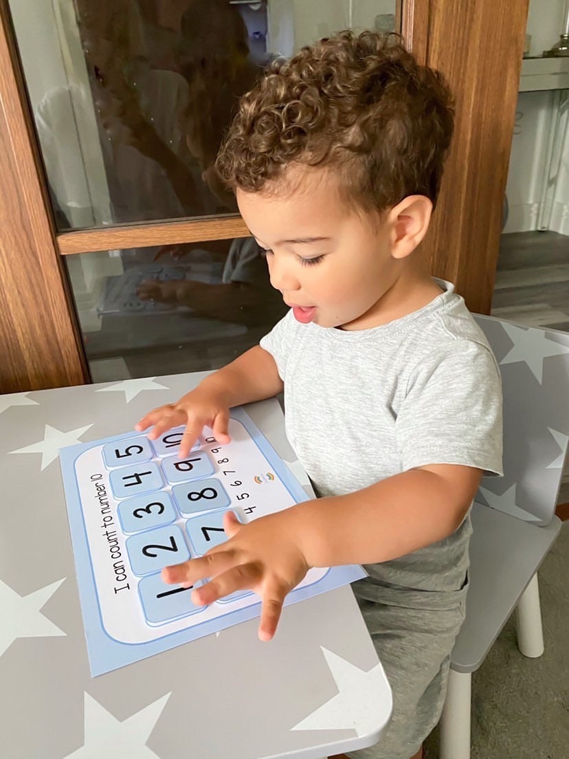 Puedo contar hasta el número 10 No etiquetado / Alfombra de aprendizaje ...