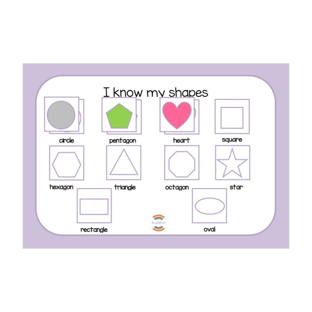 I Know My Shapes Labelled | Learning Mat | Velcro | Reusable ...