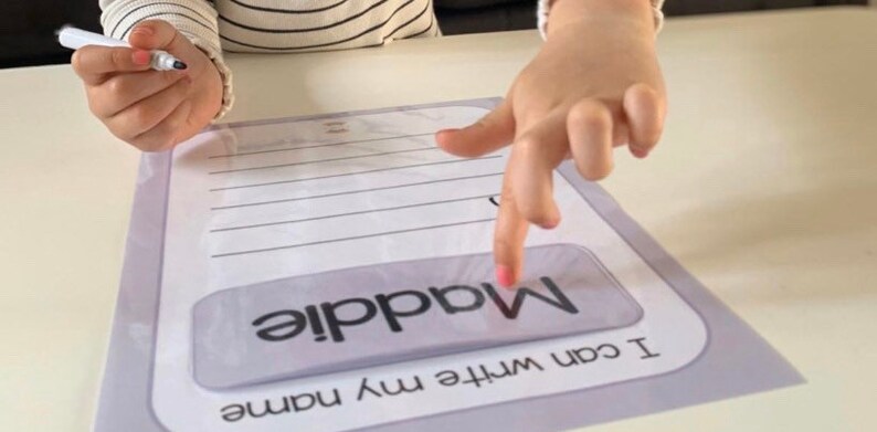 I Can Write My Name Personalised Learning Mat Detachable Velcro Name ...