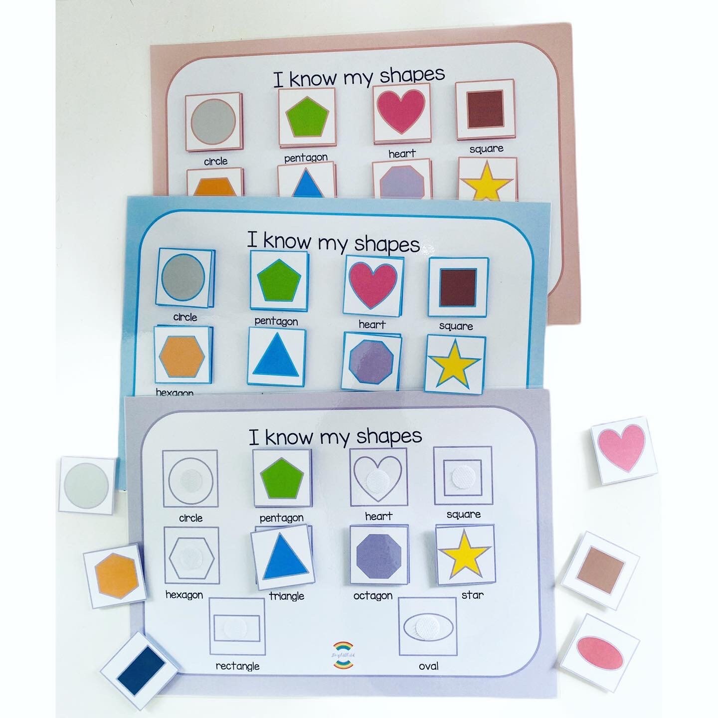 I Know My Shapes Labelled | Learning Mat | Velcro | Reusable ...