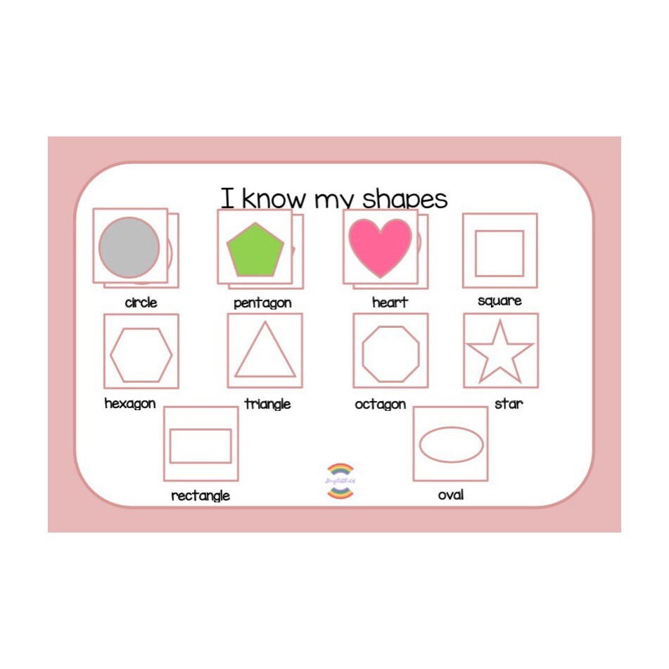 I Know My Shapes Labelled | Learning Mat | Velcro | Reusable ...