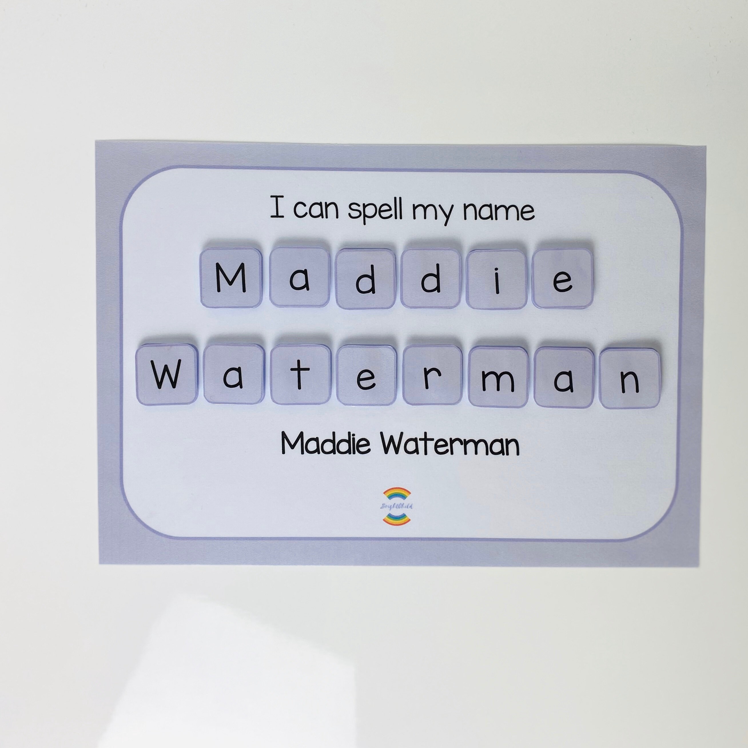 I Can Spell My Name Personalised Learning Mat Laminated | Etsy