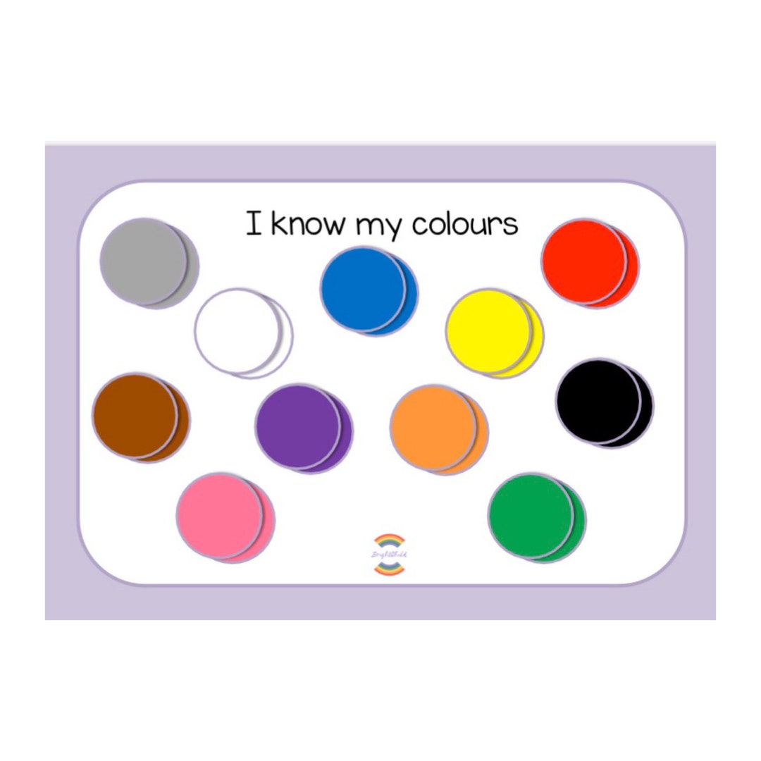 NEW I Know My Colours | Matching Learning Mat | Velcro Attached Colour ...