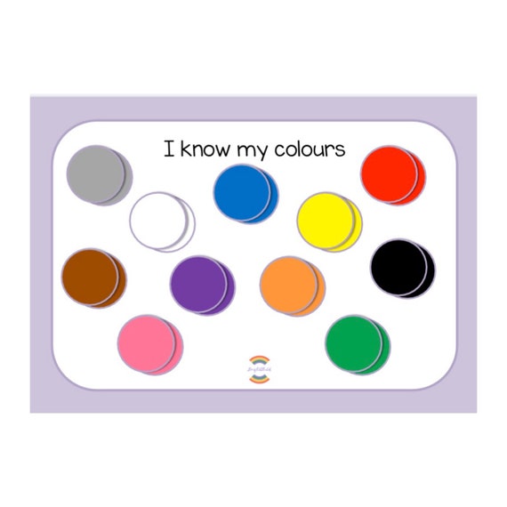 NEW I Know My Colours Matching Learning Mat Velcro | Etsy