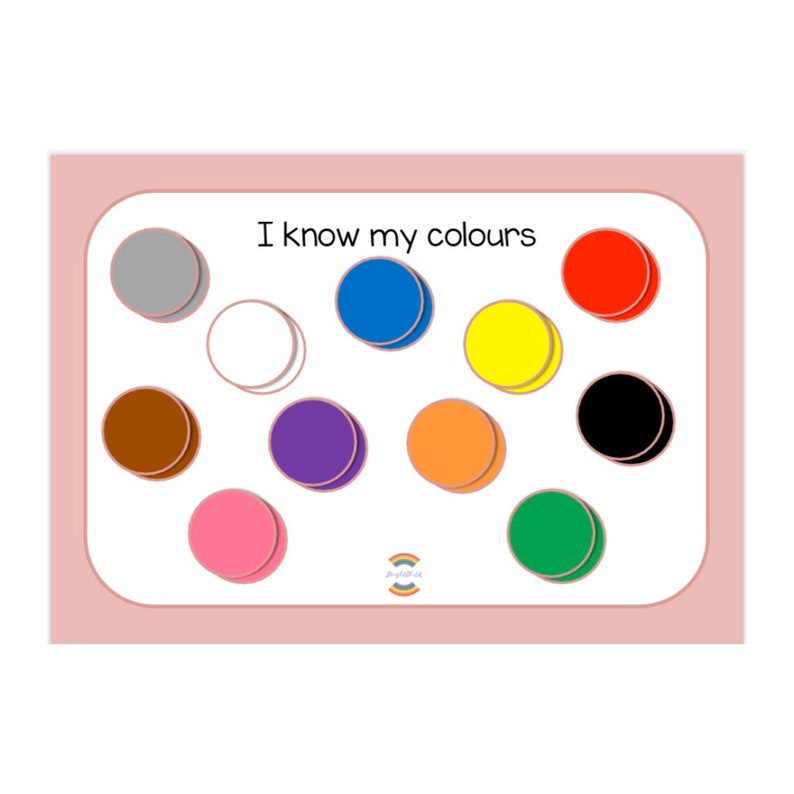 NEW I Know My Colours | Matching Learning Mat | Velcro Attached Colour ...