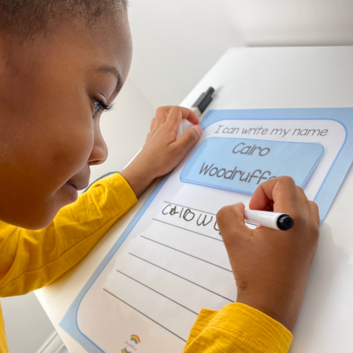 I Can Write My Name Personalised Learning Mat Detachable Velcro Name ...