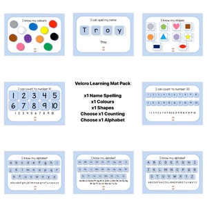 Learning Mat Pack - Velcro (5 Learning Mats) - Etsy