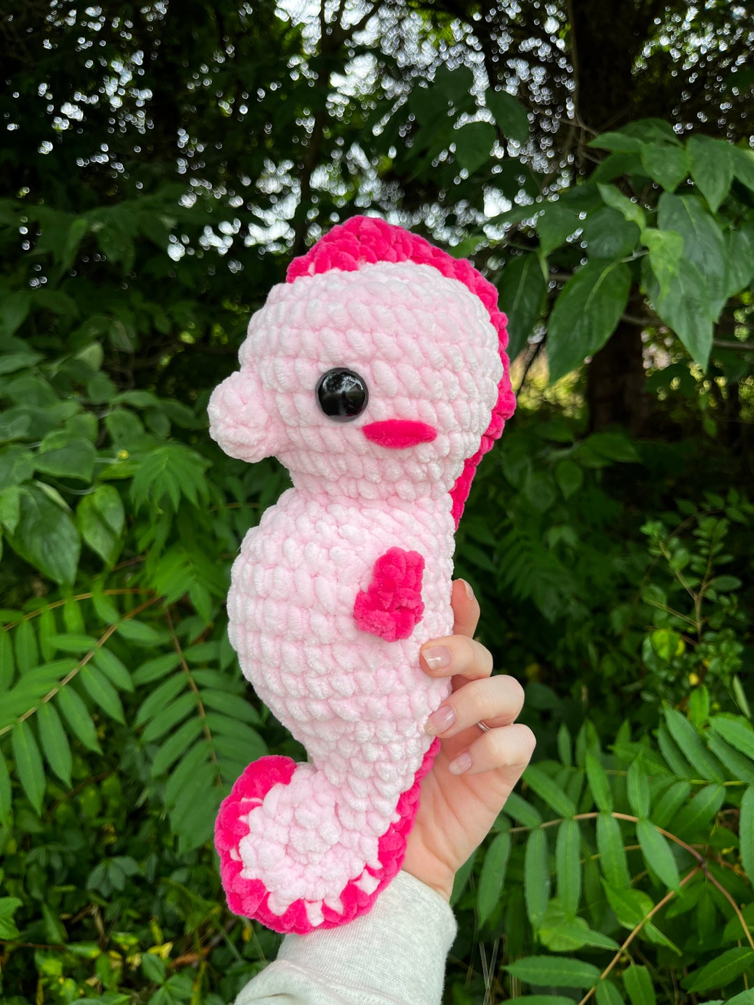 Crochet Seahorse Handmade Made to Order Light Pink Dark Pink Barbie ...