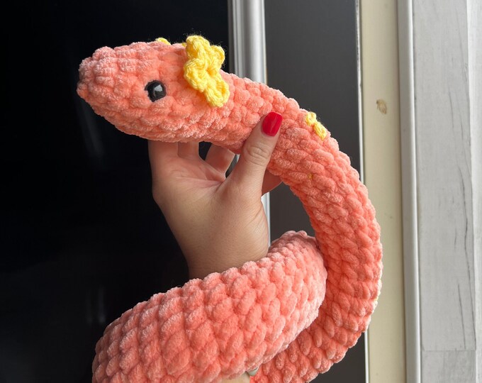 Crochet Buttercup Flower Pink Snake Handmade Made to Order Garden ...