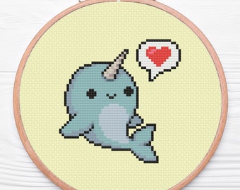 Narwhal Pixel Art - Etsy Ireland