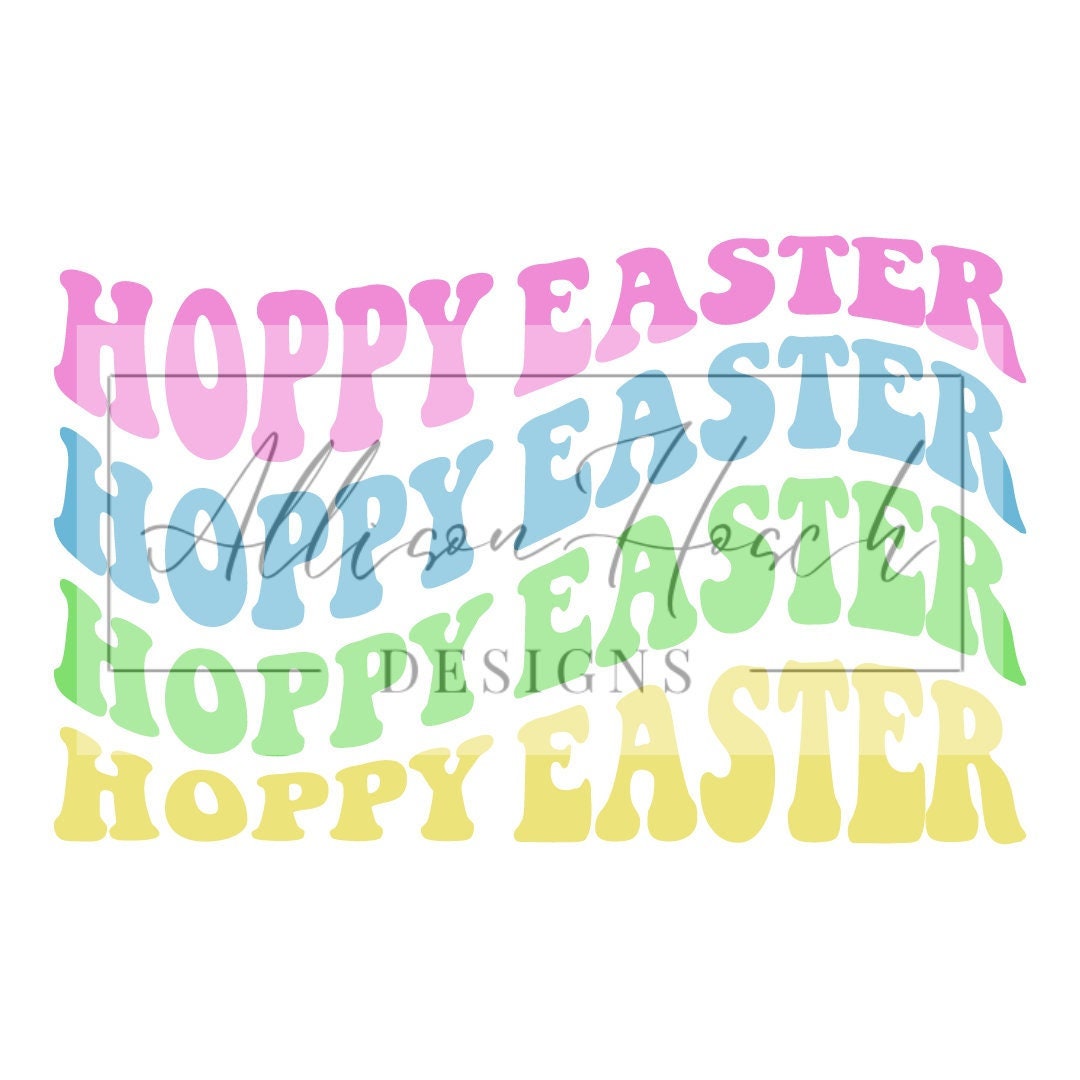 Hoppy Easter Wavy SVG — Instant Download — Easter Svg, Happy Easter Svg ...