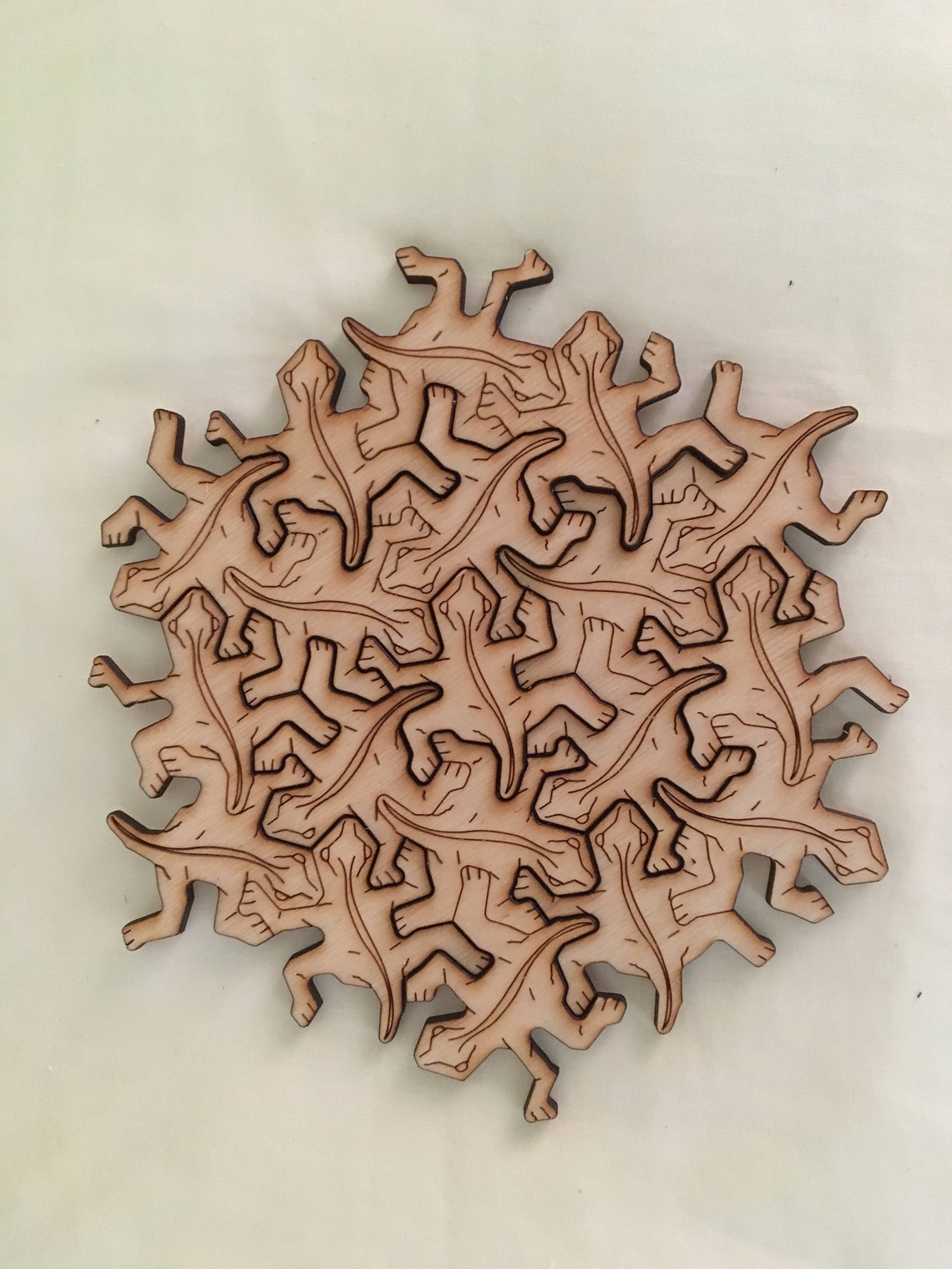 7 Piece Geckos Tessellation Wooden jigsaw Puzzle | Etsy UK