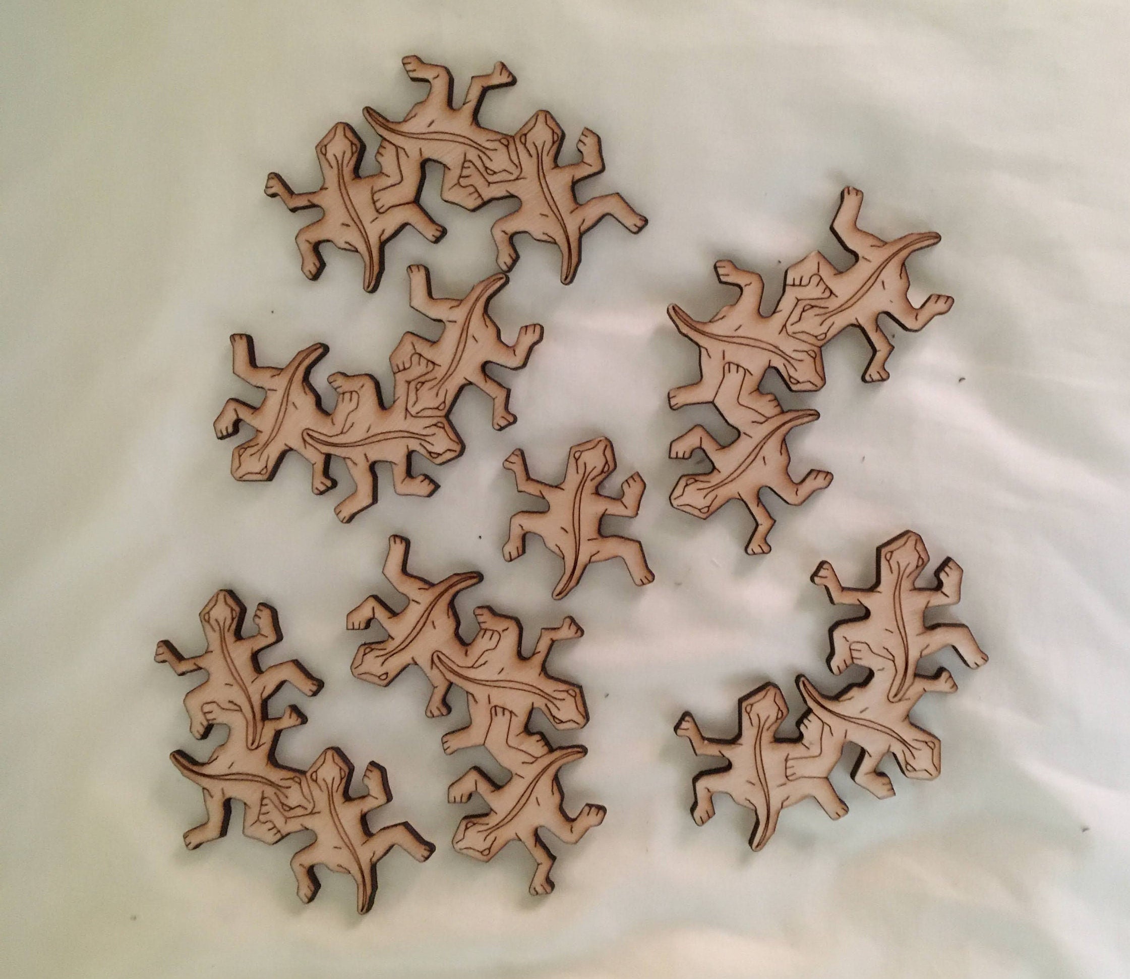 7 Piece Geckos Tessellation Wooden jigsaw Puzzle - Etsy UK
