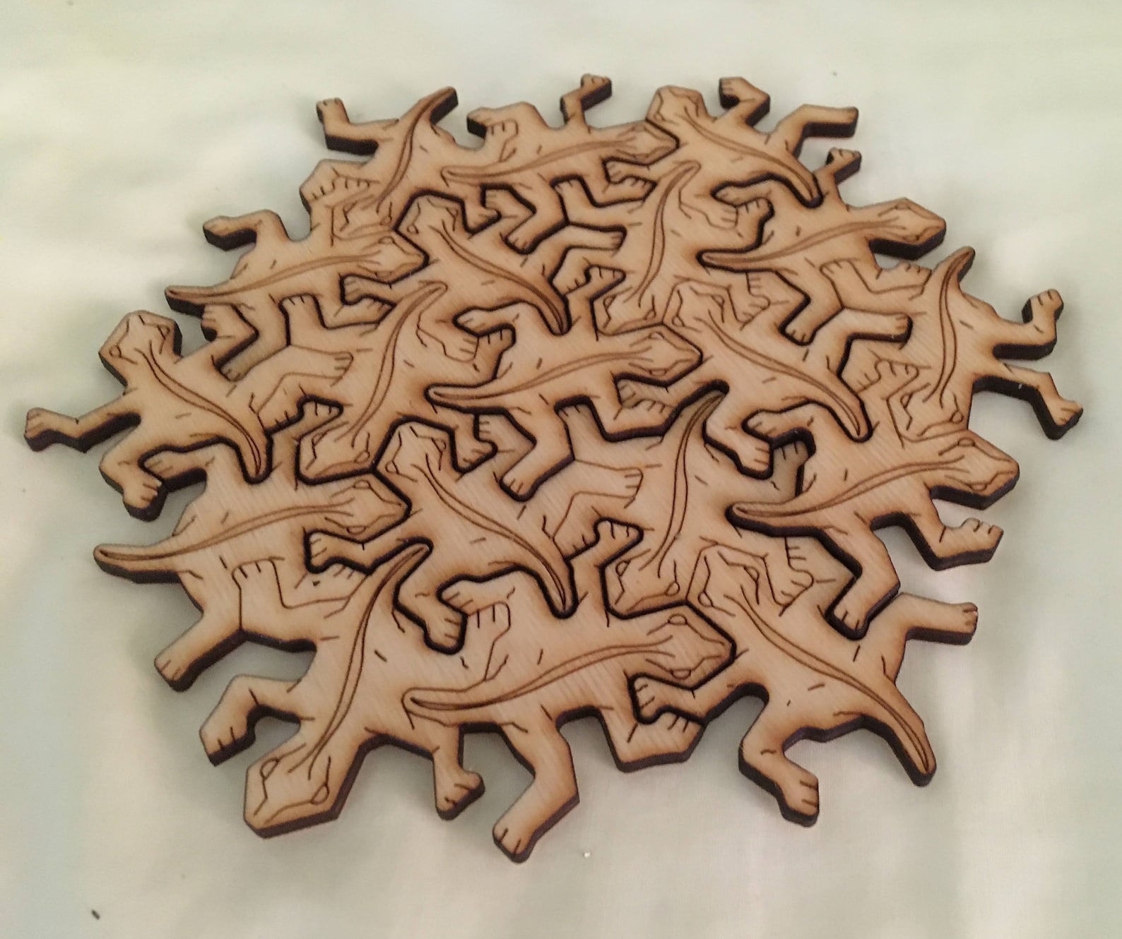 7 Piece Geckos Tessellation Wooden jigsaw Puzzle - Etsy UK