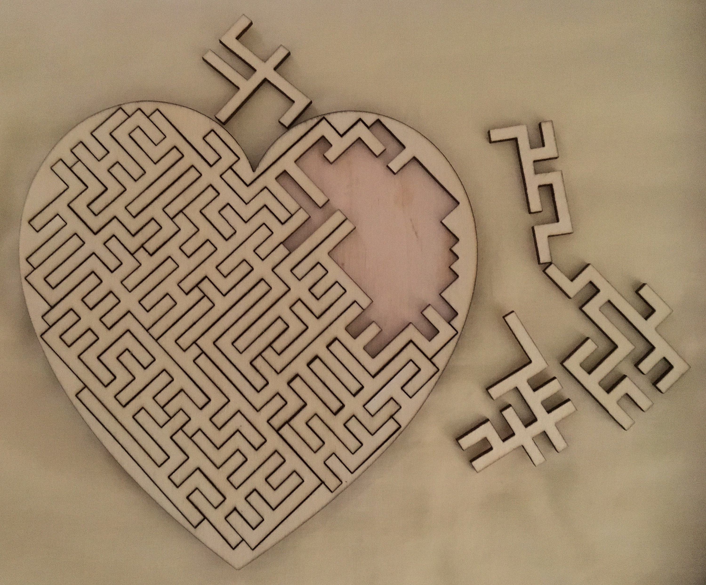Heart Shaped Fractal Puzzle - 24 Pieces - Etsy
