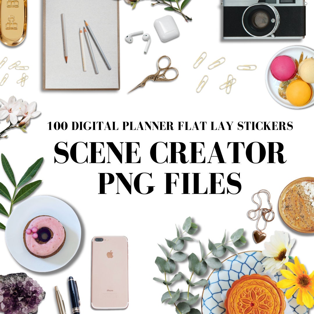 Scene Creator PNG Files - Goodnotes Digital Stickers - Top View ...