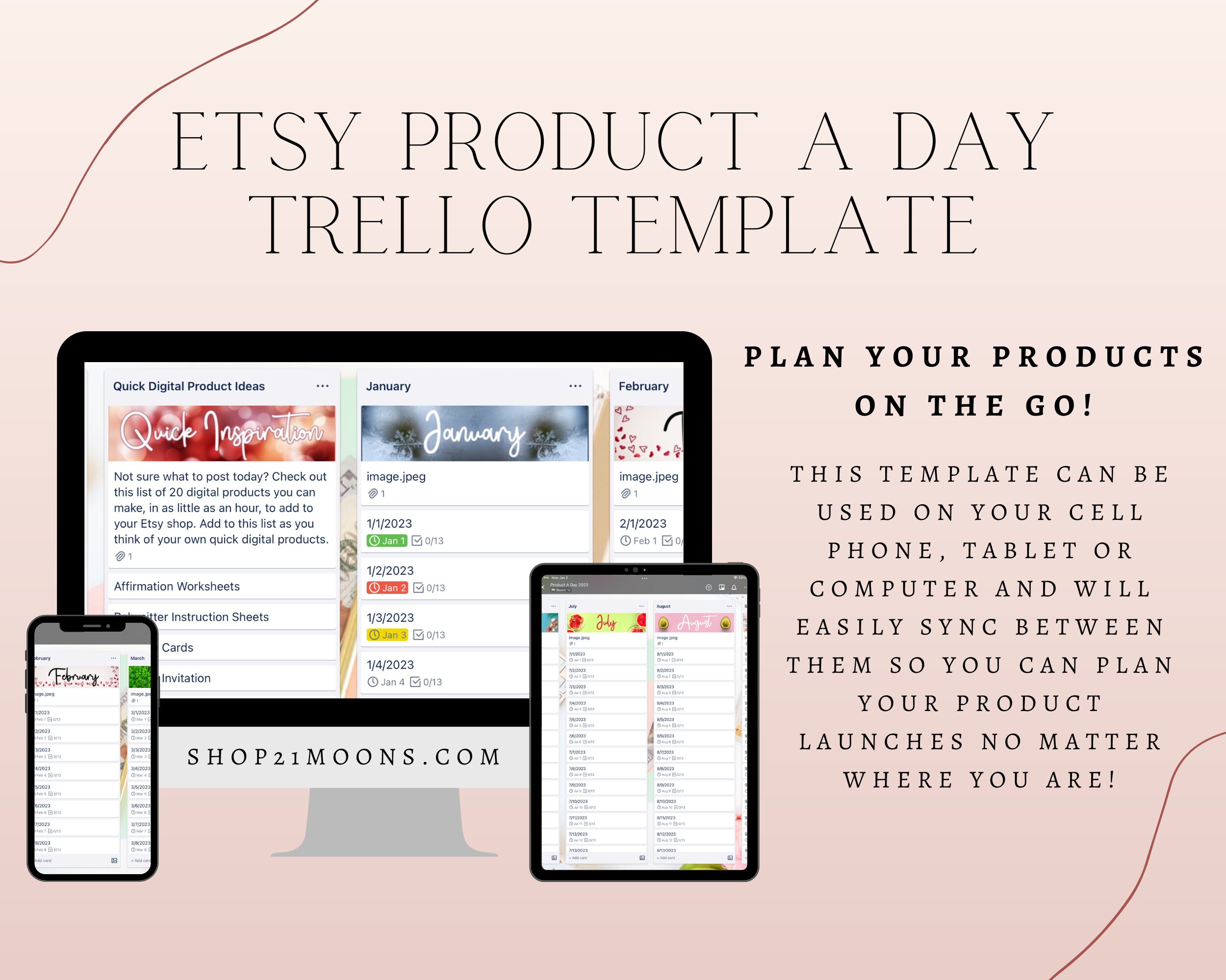 Trello Template - Etsy Product Launch Template - Product a Day Etsy Trello Template - Etsy