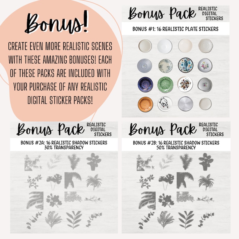 Realistic Digital Stickers - Digital Planner Stickers - Digital Mock up ...