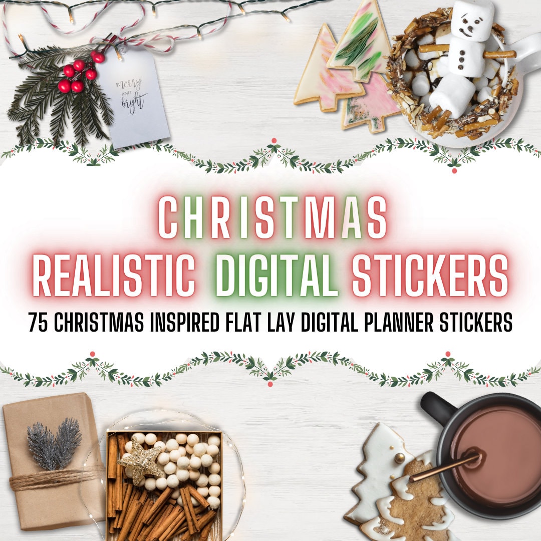 Digital Stickers Christmas Realistic - Digital Planner Stickers - Scene ...