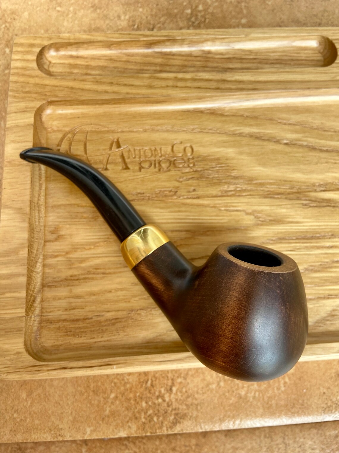 Smoking Pipe Made of Maple Tree With Brass Ring and Acrylic - Etsy