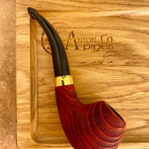 Smoking Pipe Made of Maple Tree With Brass Ring and Acrylic Stem for ...