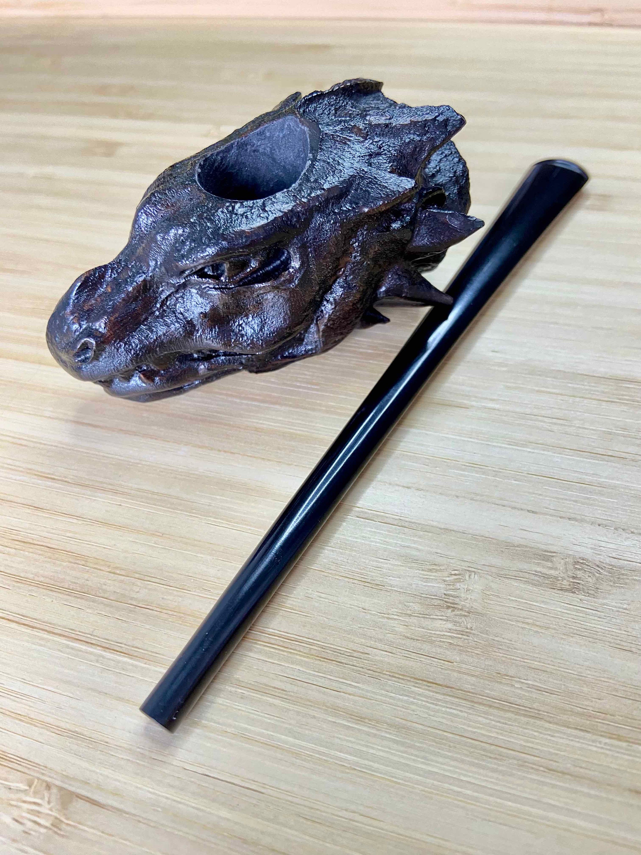 Smoking Pipe Made of Briar dragon With Sandblast Elements - Etsy