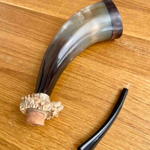 Smoking Pipe of a Bull's Horn Exclusive Pipe With Ebonite Stem Hand ...