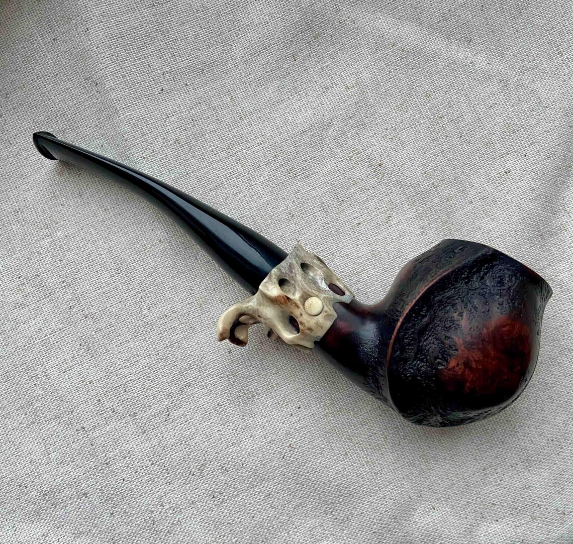 Smoking Pipe of Briar Exclusive Pipe With Ebonite Stem Hand-carved ...
