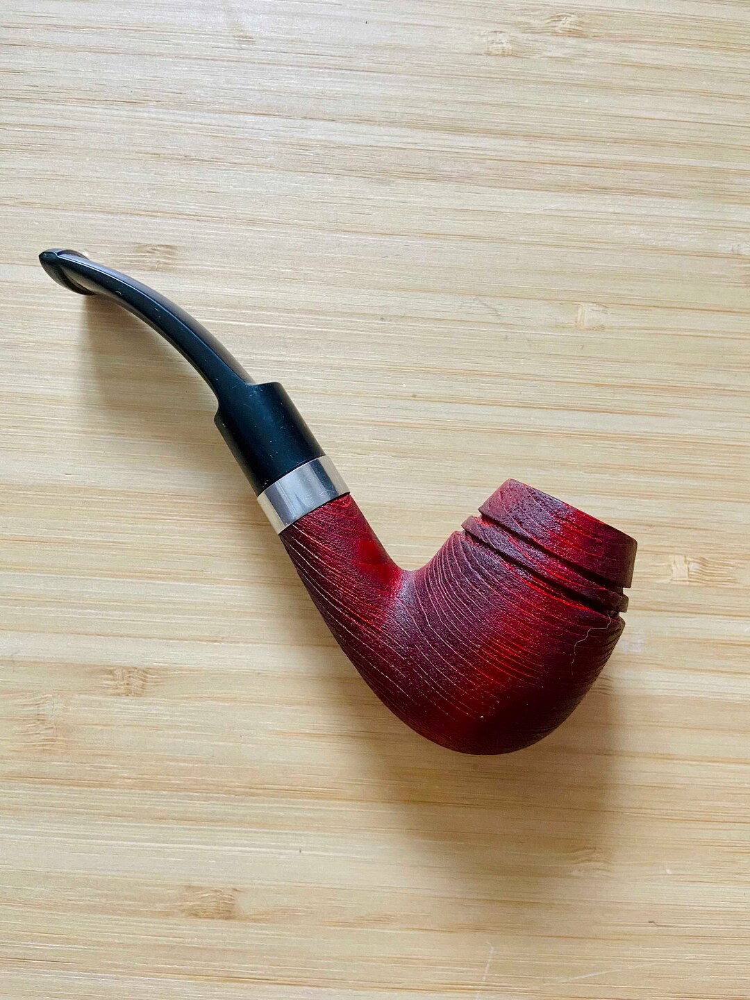 Sandblast Smoking Pipe of Maple Tree Handcarved Bowl Wooden Smoking ...