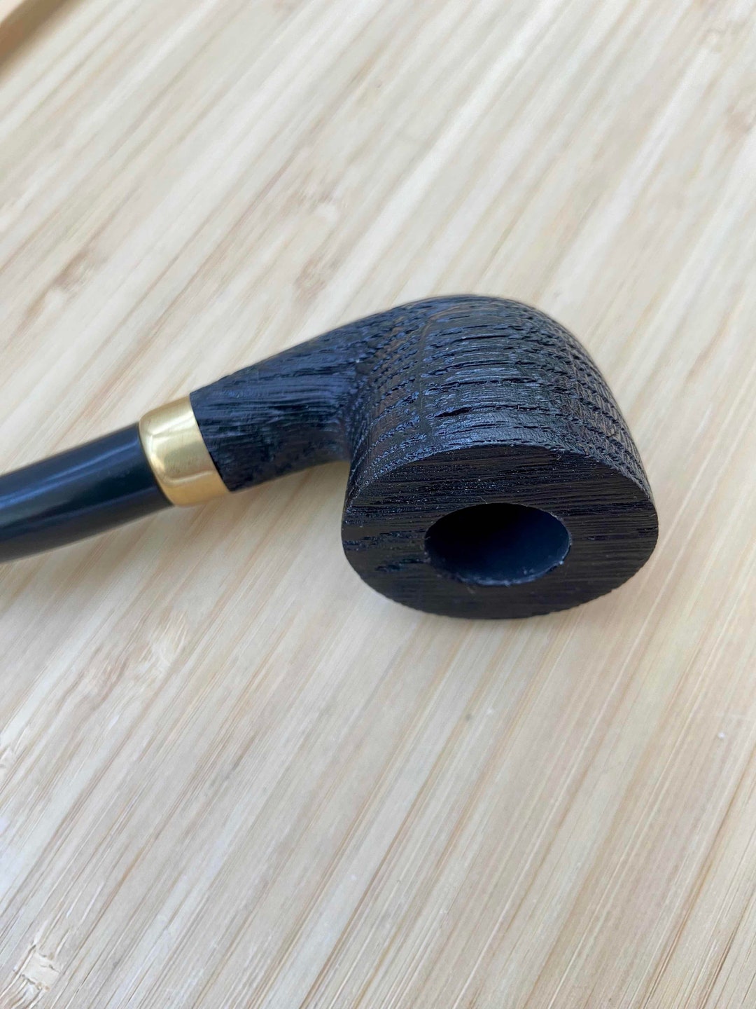 Sandblast Smoking Pipe of Oak Tree Handcarved Bowl Wooden Smoking Pipe ...