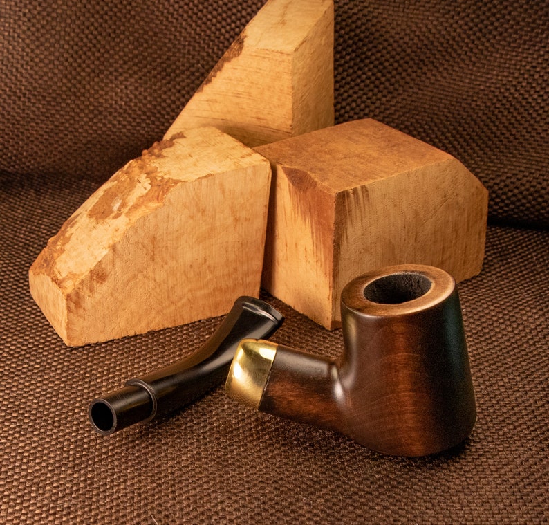 Smoking Pipe Made of Maple Tree With Brass Ring and Acrylic - Etsy