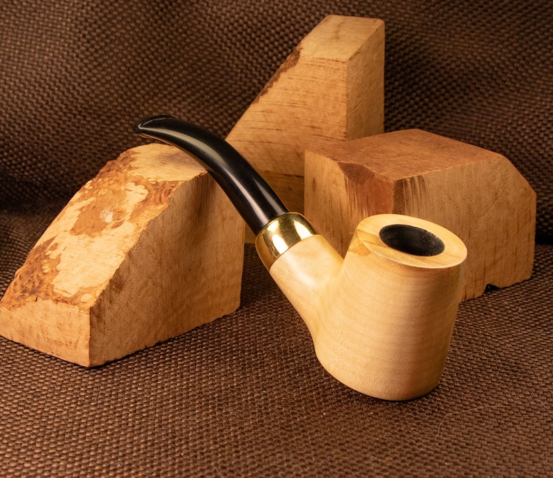 Smoking Pipe Made of Maple Tree With Brass Ring and Acrylic - Etsy