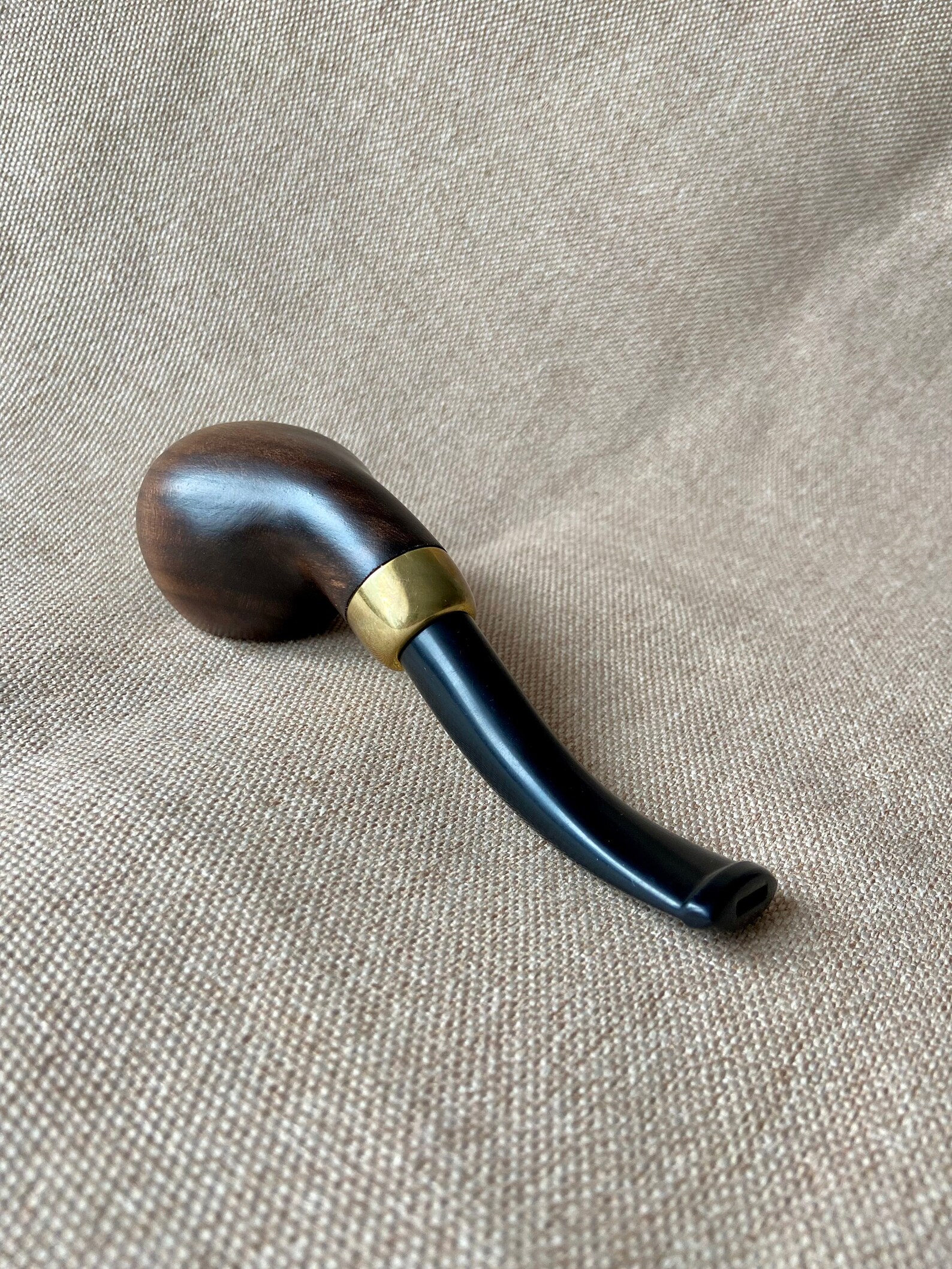 Smoking Pipe Made of Maple Tree With Brass Ring and Acrylic | Etsy