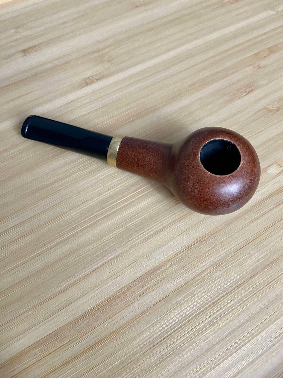 Small Smoking Pipe, Made of Maple Tree With Brass Ring and Acrylic Stem ...