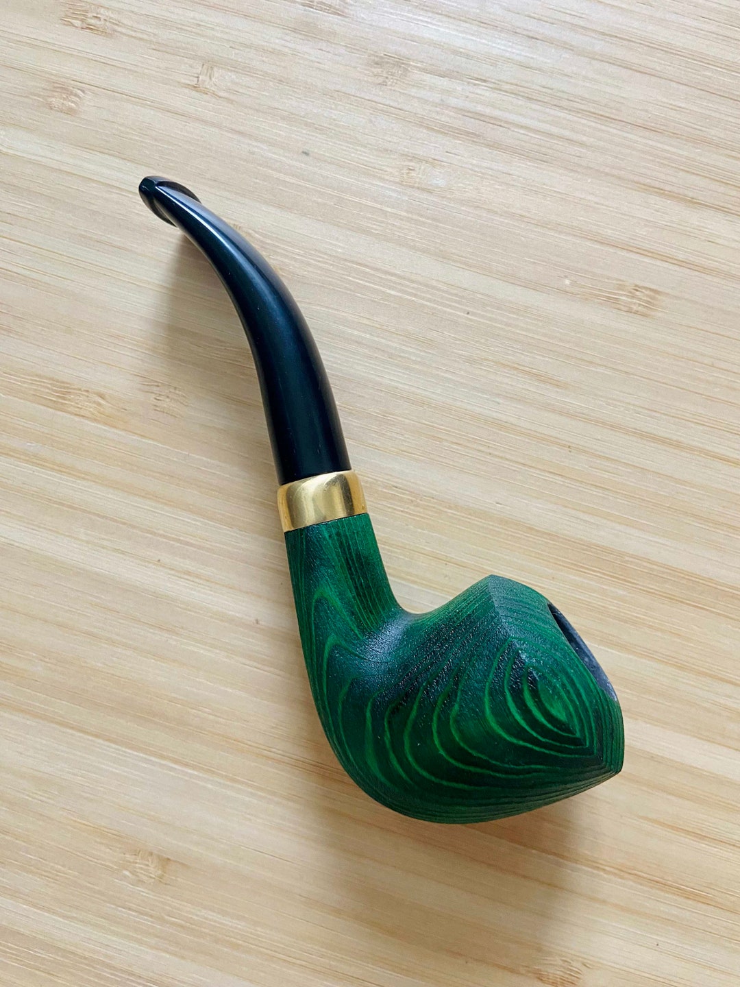 Smoking Pipe Made of Maple Tree With Brass Ring and Acrylic Stem for ...