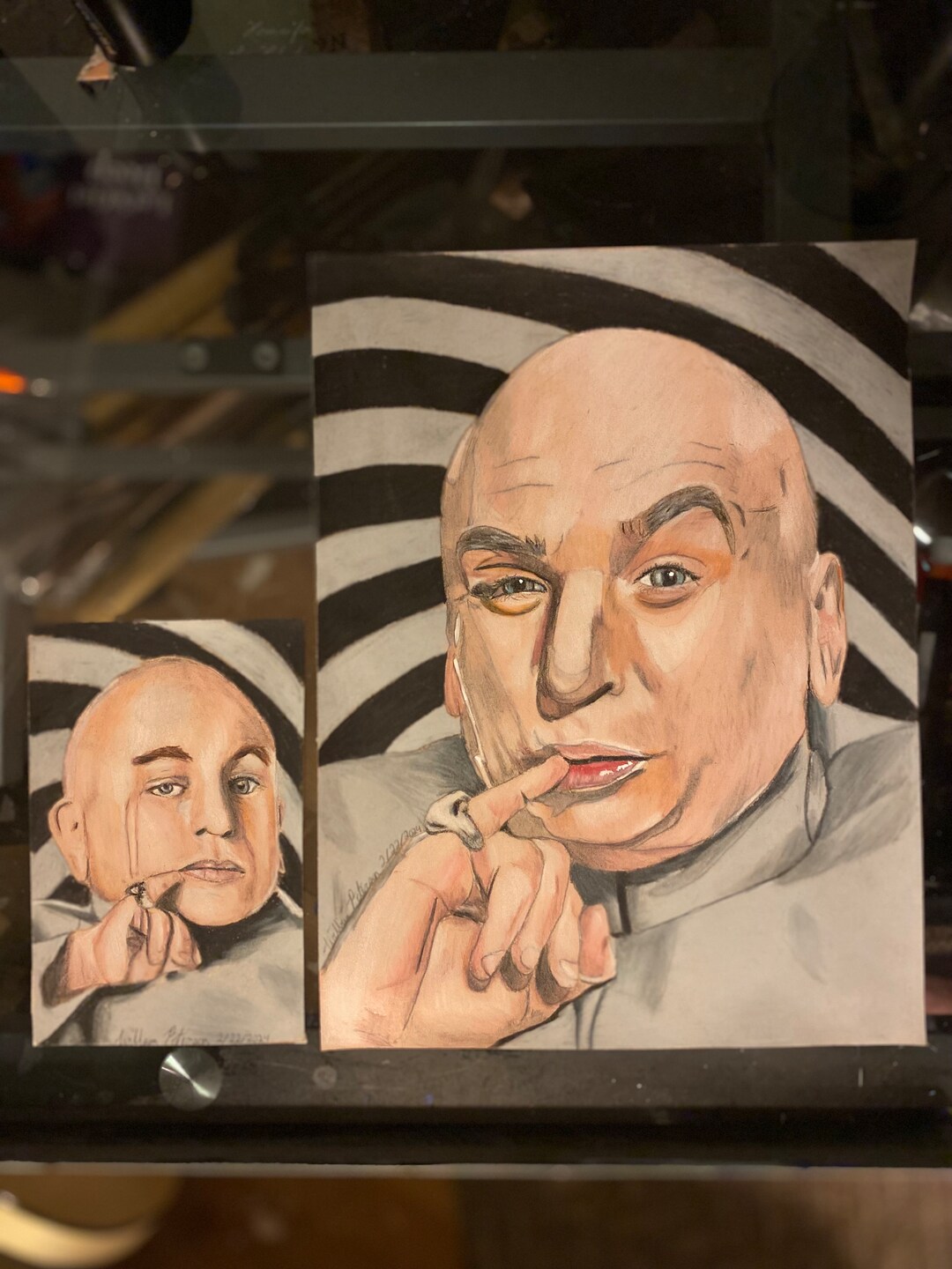 Dr. Evil and Mini Me Drawing - Etsy