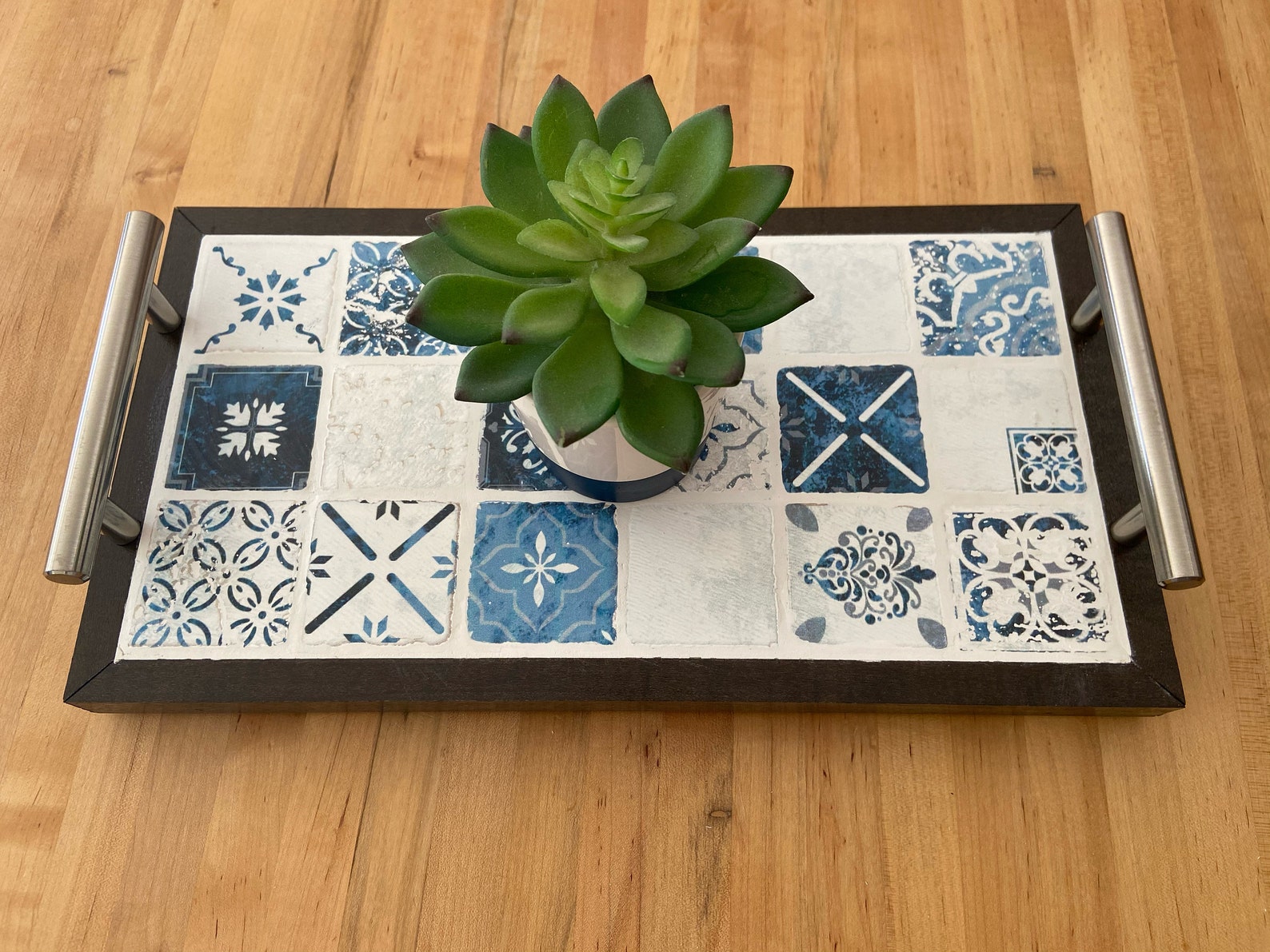 Decorative Blue Kitchen Table Tray Dining Room Table - Etsy Italia