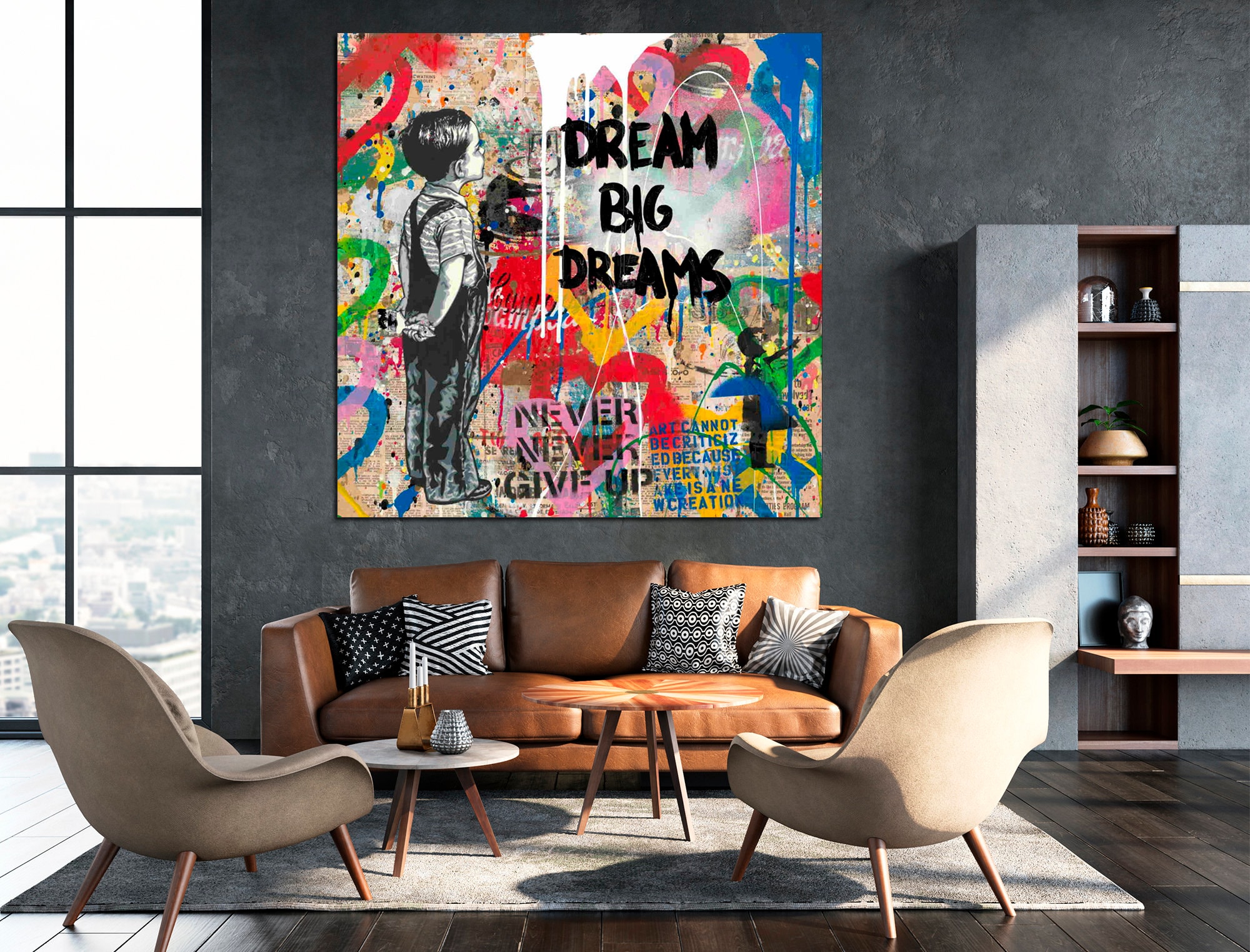 Dream Big Dreams Art Graffiti Canvas Wall Art Mr.brainwash Art - Etsy