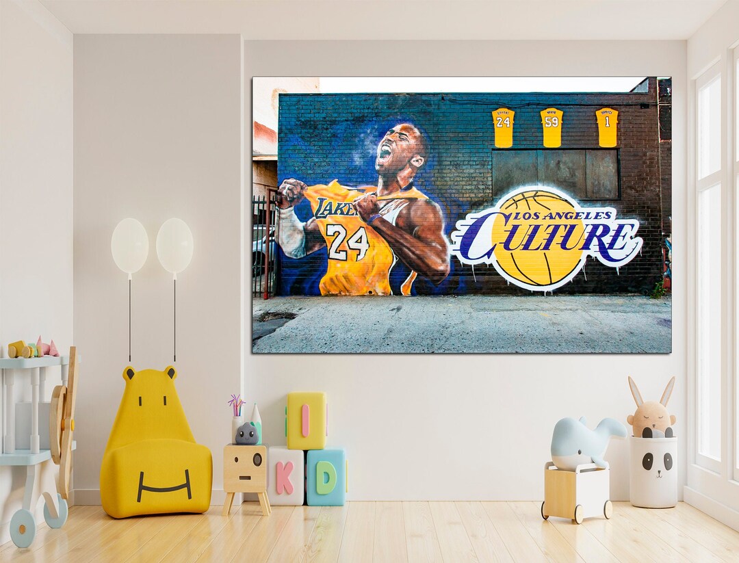 Kobe Bryant graffiti wall art Kobe canvas print Modern wall art Kobe ...