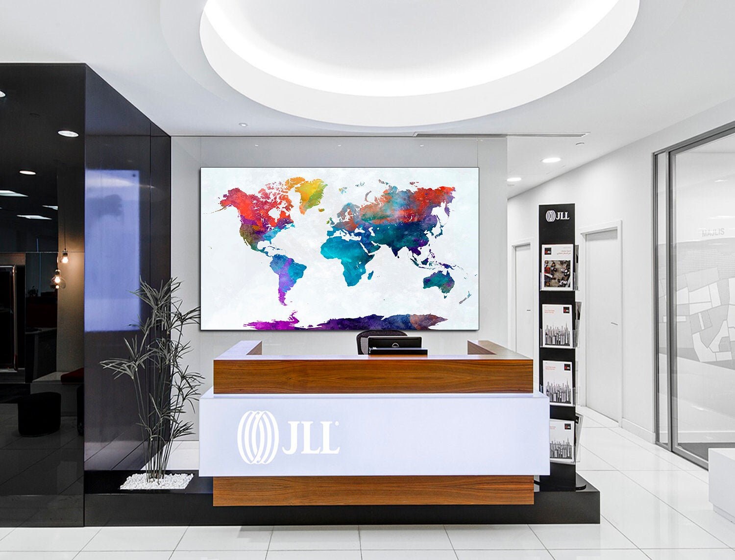 Colorful World Map Wall Art World Map Poster Abstract World - Etsy