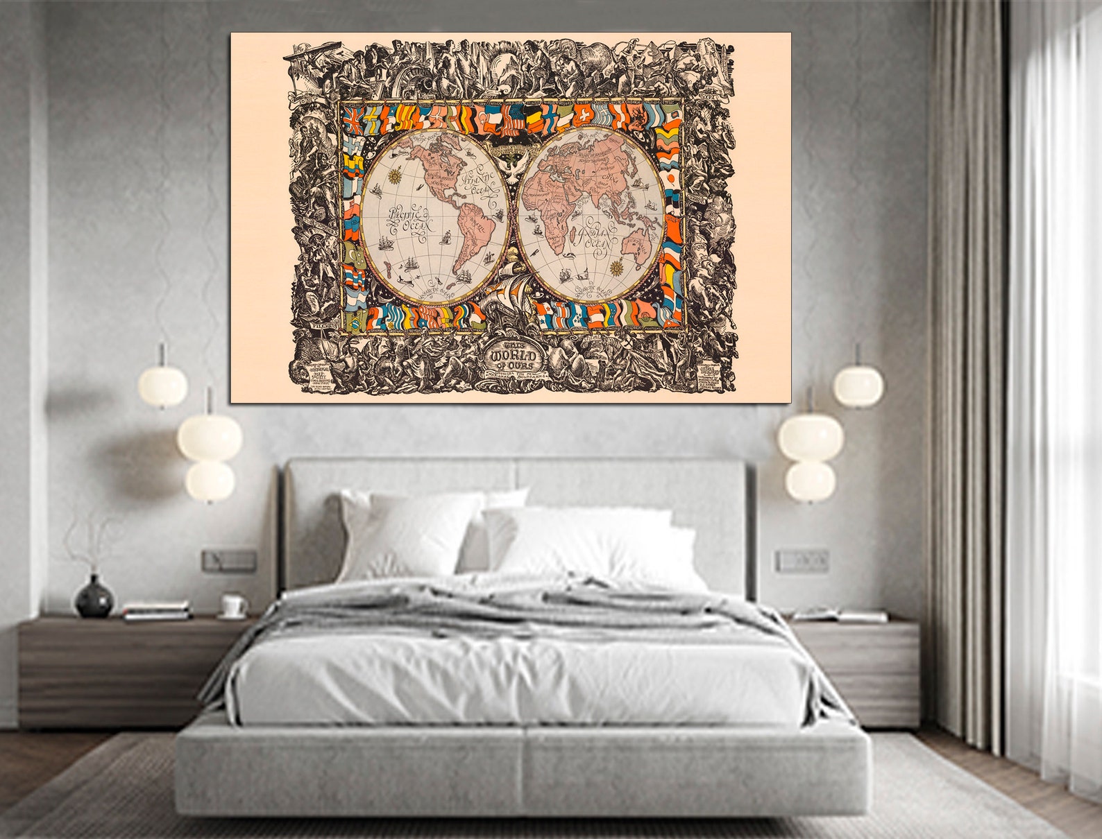 Ancient World Map World Map Canvas Print Extra Large Word Map - Etsy