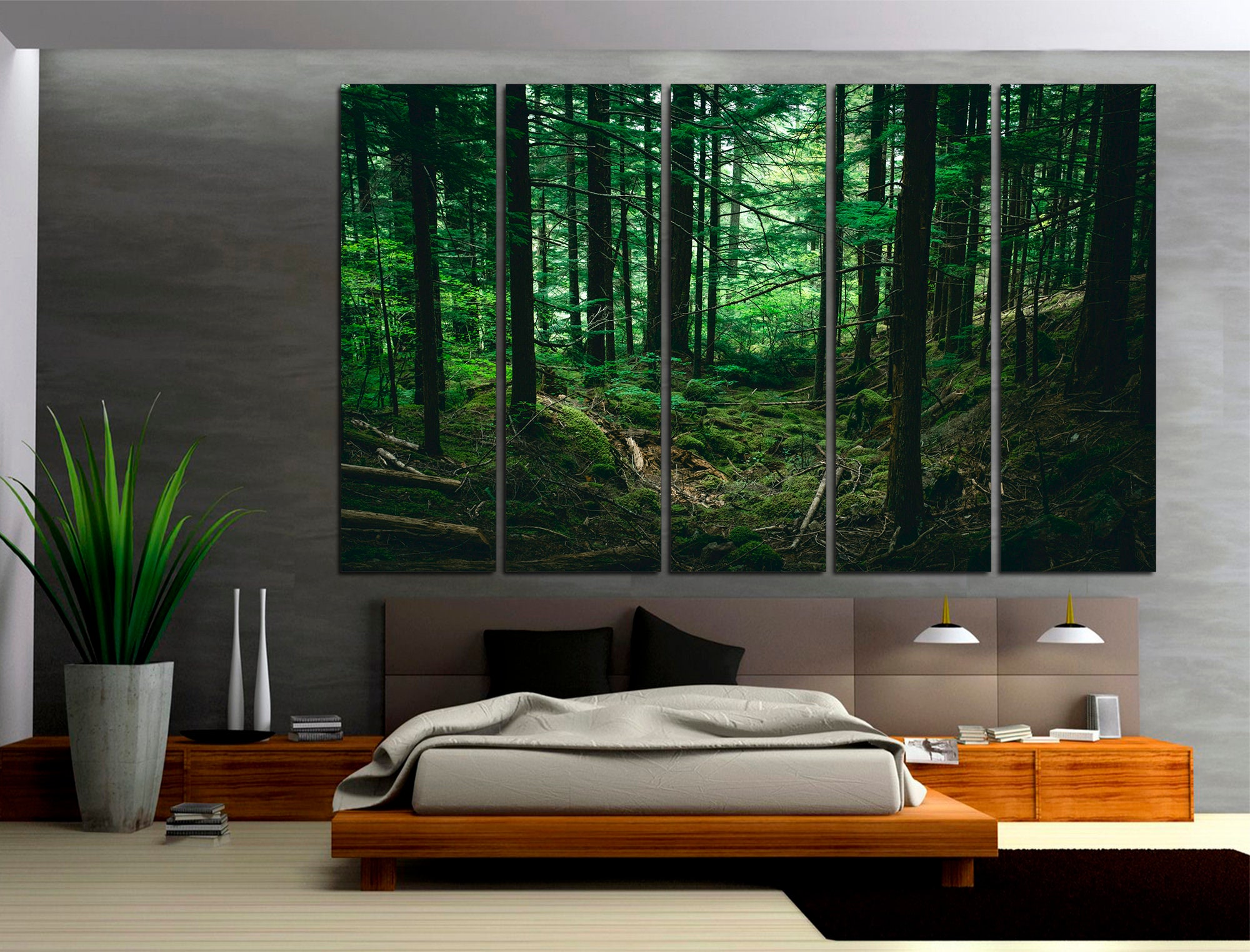 Tree Canvas Print Forest Wall Decor Large Tree Art Large - Etsy