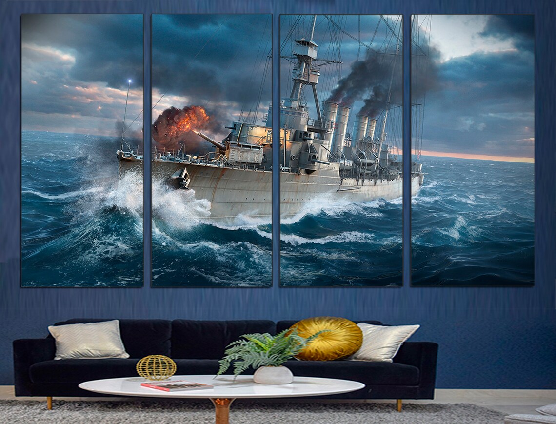 Ship Wall Art Navy Ship Print Ship Poster Ship Canvas Art Old - Etsy