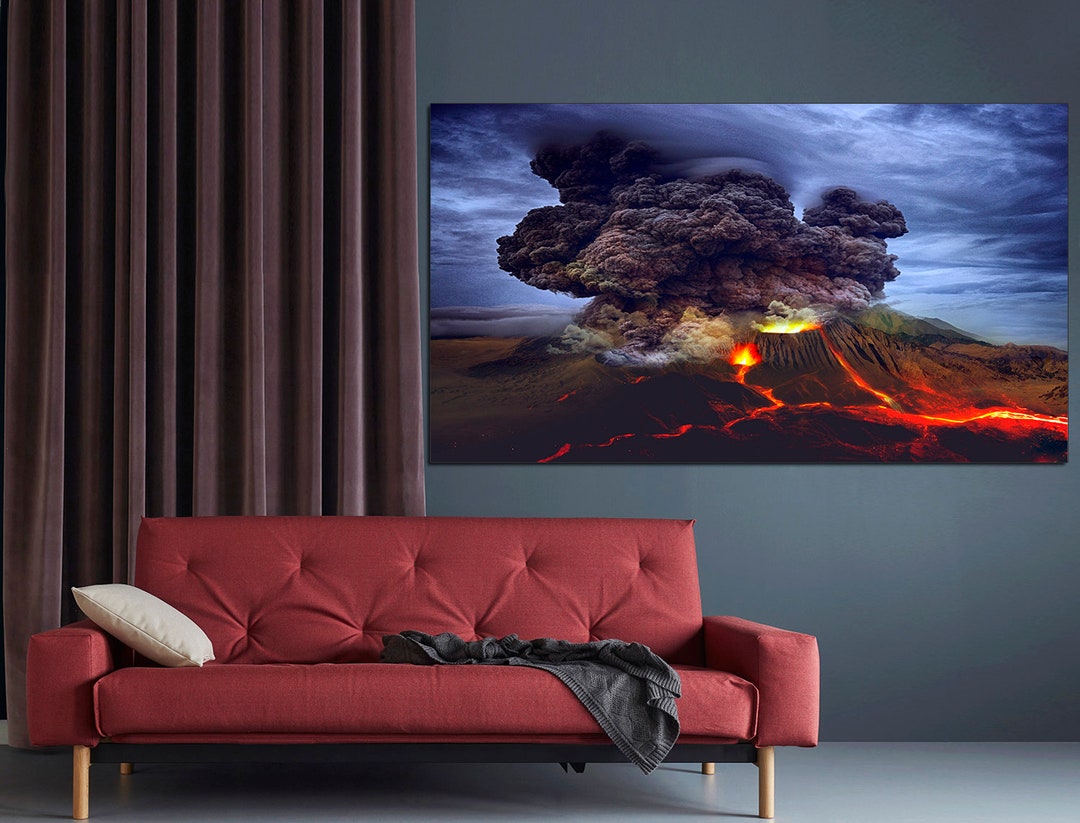 Erupting Volcano Canvas Print: Big Island Wall Art - Etsy