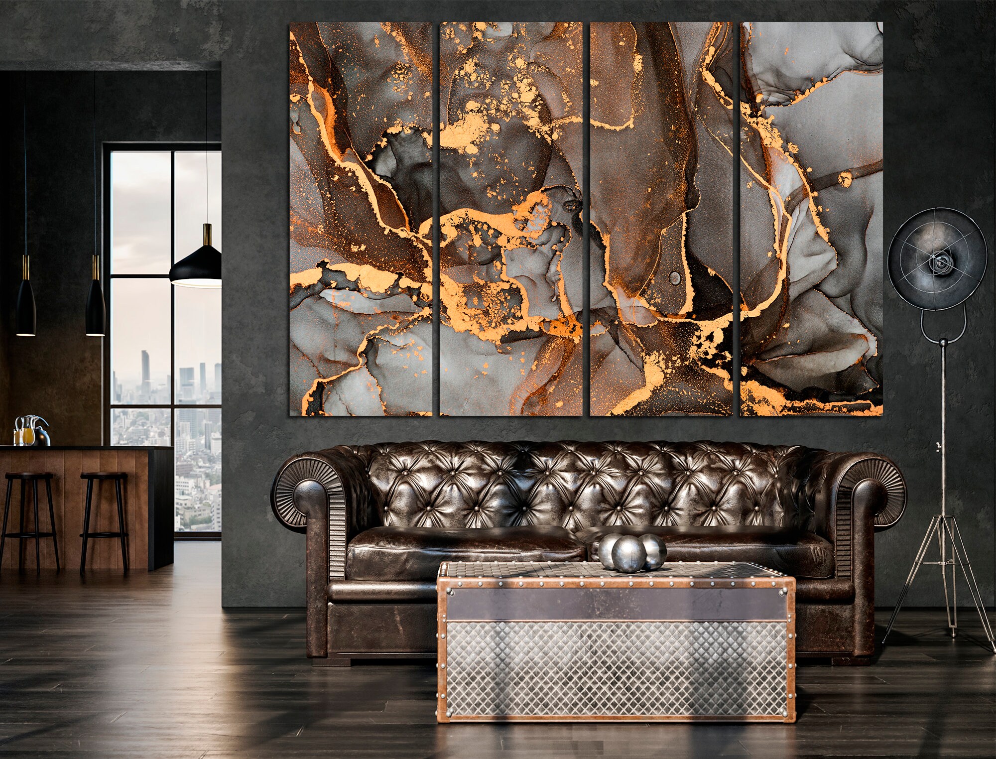 Beautiful Black Gold Abstract Art Marble Canvas Print Abstract - Etsy